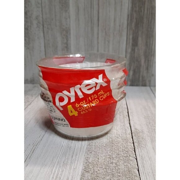 Pyrex | Dining | New Set Of 4 Pyrex Custard Cups Ramekins Dessert Clear ...